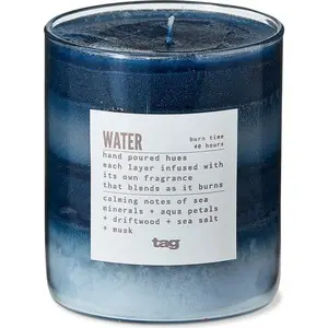 TAG Water Themed Scented Paraffin Wax Pillar Candle - Blue