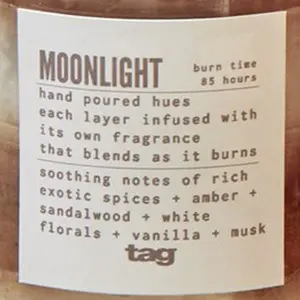 TAG Moonlight Themed Scented Paraffin Wax Pillar Candle Large