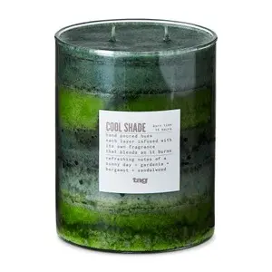 TAG Cool Shade Scented Paraffin Wax Pillar Candle 75 Hours - Green
