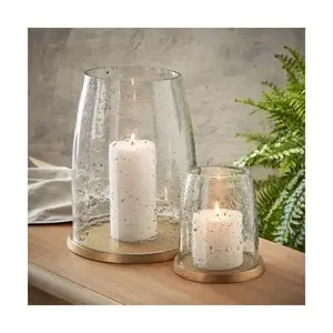 TAG Large Glass Hurricane Candle Holder For Pillar Candles