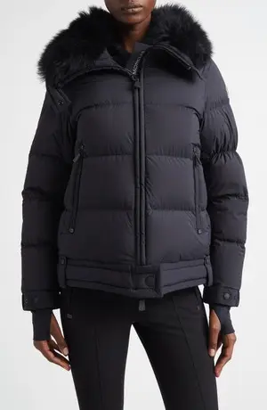 Moncler Arabbas Genuine Shearling Collar Down Jacket