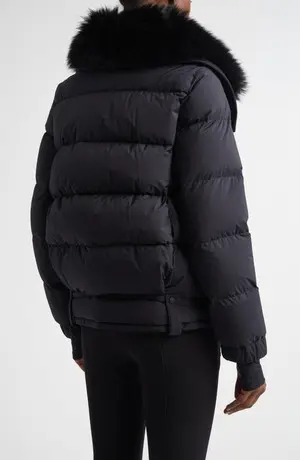 Moncler Arabbas Genuine Shearling Collar Down Jacket