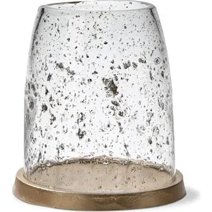 TAG Pebble Glass Hurricane Candle Holder Small - Clear