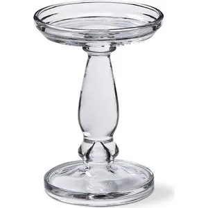 TAG Lana Clear Glass Reversible Candle Holder Large - White