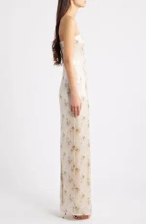 Lulus Afton Sequin Strapless Gown