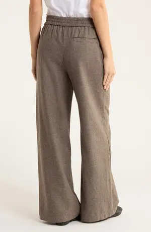 Marine Layer Allison Houndstooth Pull-on Wide Leg Moleskin Pants