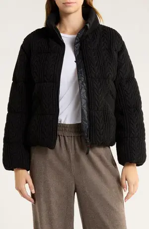 Women's Cable Knit Puffer Jackets