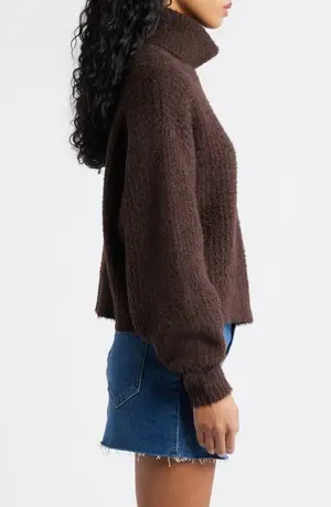 Bp. Textured Turtleneck Sweater - Brown Coffee