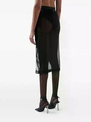 Gcds Lace-trimmed Knee-length Skirt