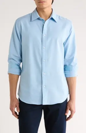 Rag & Bone Tomlin Cotton Dobby Button-up Shirt - Blue