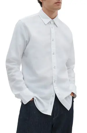 Rag & Bone Tomlin Cotton Dobby Button-up Shirt - White