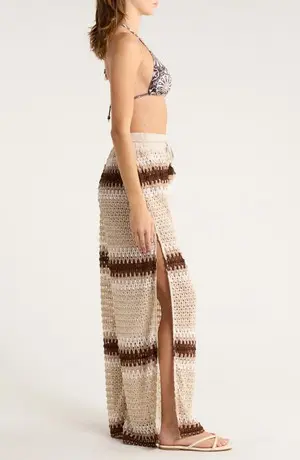 Ramy Brook Larsa Open Stitch Cover-up Pants - Sandstone Crochet