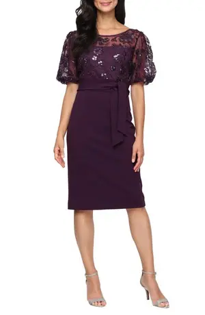 Alex Evenings Tie Detailed Cocktail Dresses