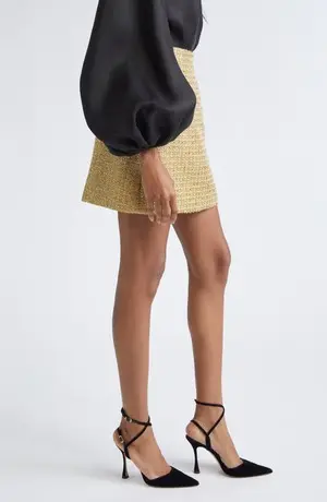 Carolina Herrera Metallic Tweed Miniskirt