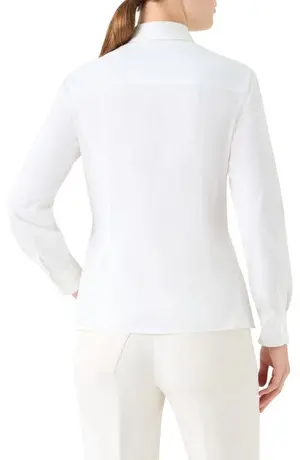 Akris Pleated Bib Stretch Poplin Shirt