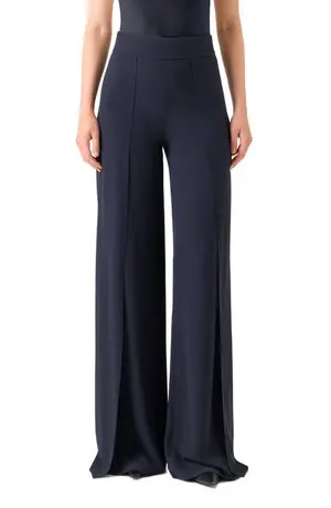 Akris Fellia Slit Wide-leg Silk Pants