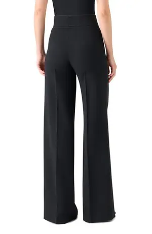 Akris Fiyuki Wool Blend Wide Leg Pants - Black