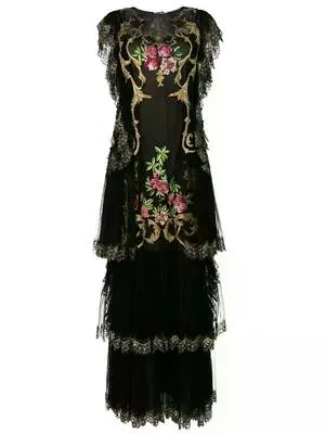 Alberta Ferretti Embroidered Evening Gown