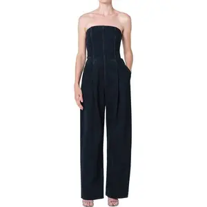 AGOLDE Agyness Strapless Wide-leg Denim Jumpsuit - Illusion D Blu