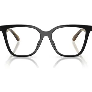 Emporio Armani 52mm Cat Eye Optical Glasses - Shiny Black/brown/clear