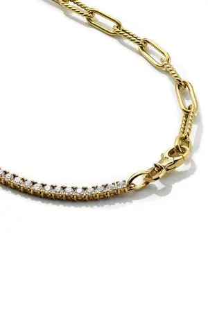 MARK HENRY Half & Half Chunky Link Necklace - Diamond