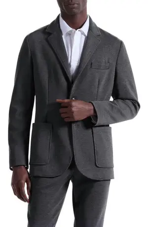 Bugatchi Soft Touch Heathered Grey Knit Blazer