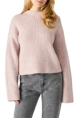 Steve Madden Klara Ribbed Mock Neck Sweater