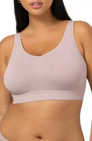 CURVY COUTURE Smooth Seamless Wireless Sports Bra - Bark