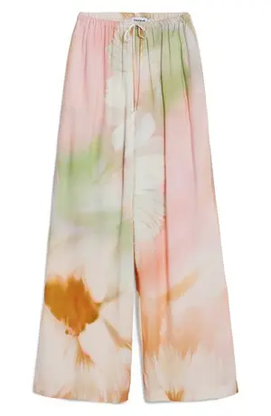 Desigual Fluid Watercolor Wide-leg Pants