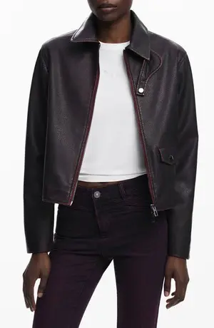 Desigual Faux Leather Moto Jacket