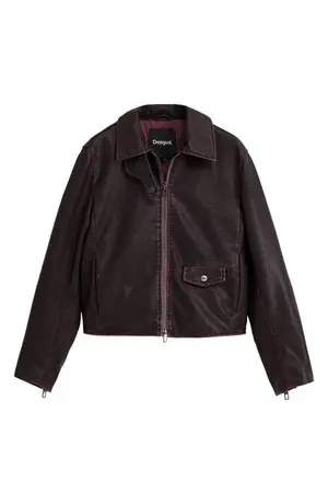 Desigual Faux Leather Moto Jacket