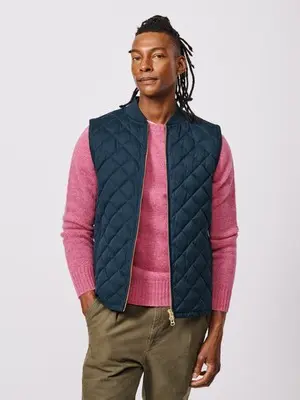 Aubin Anwick Quilted Gilet Vest - Navy