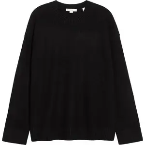 Vince Boiled Cashmere Crewneck Sweater Black