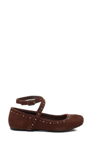 Free People Grace Ankle Strap Ballet Flat - Port Royale Suede
