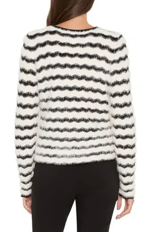 NIC+ZOE Striped Pointelle Stitch Sweater