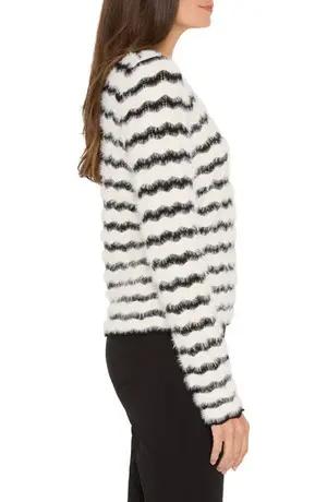 NIC+ZOE Striped Pointelle Stitch Sweater