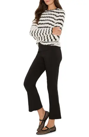 NIC+ZOE Striped Pointelle Stitch Sweater