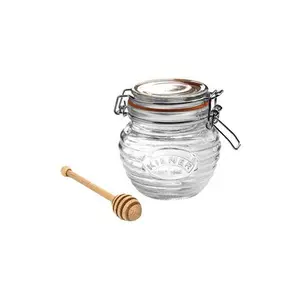 KILNER Honey Pot With Beechwood Dipper - Clear