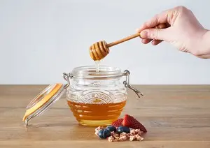 KILNER Honey Pot With Beechwood Dipper