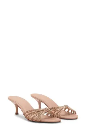 Mango Rhinestone Kitten Heel Sandals