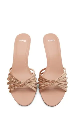 Mango Rhinestone Kitten Heel Sandals