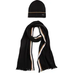 BOSS Henzo Beanie & Scarf Set - Black