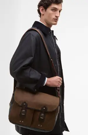 Barbour X Paul Smith Tarras Waxed Cotton Messenger Bag - Tan