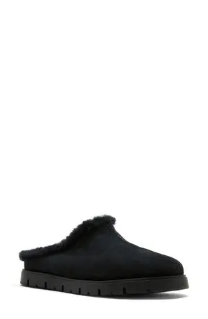 La Canadienne Eva City Dry™ Waterproof Shearling Lined Slipper - Black Suede
