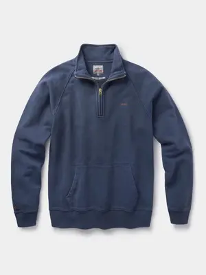 AUBIN Provost Zip Neck Sweatshirt - Navy