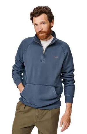 AUBIN Provost Zip Neck Sweatshirt - Navy