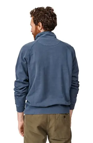 AUBIN Provost Zip Neck Sweatshirt - Navy