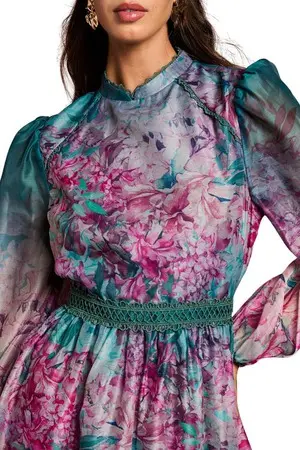 Coast Floral Print Organza Mini Dress