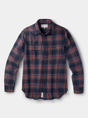 AUBIN Crowle Button Up Flannel Shirt - Black Check