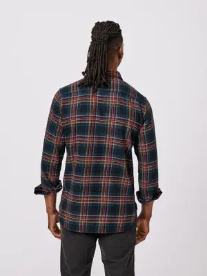 AUBIN Crowle Button Up Flannel Shirt - Black Check